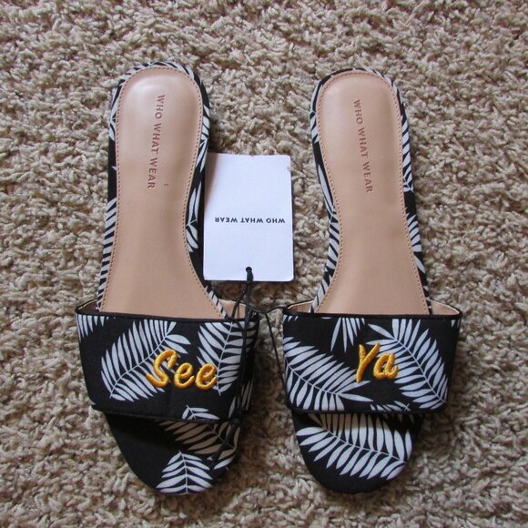 Who What Wear | Shoes | Nwt Who What Wear Sloane Slide Sandals See Ya ...